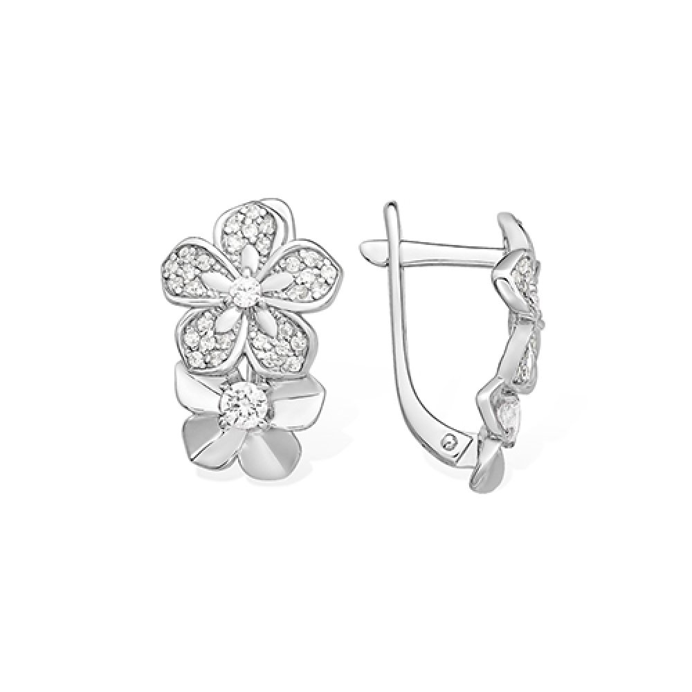 Cercei din argint cu pietre Cubic Zirconia Incolor art 1210016733*11