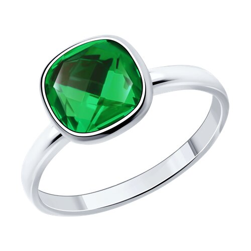 Inel din argint cu pietre Cristal verde art 94011871