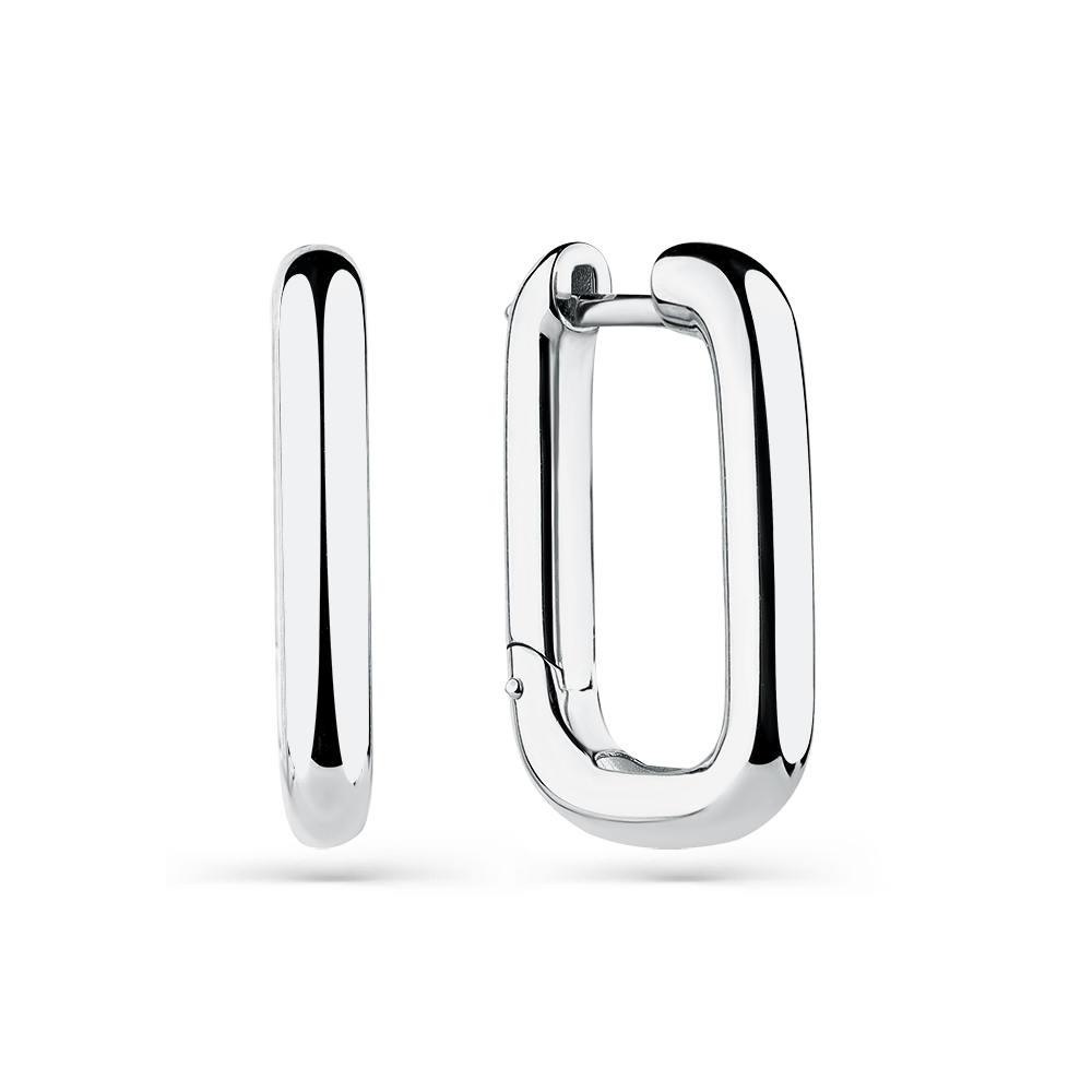 Cercei Creole din aur alb fără pietre art 002-0555-0000-031